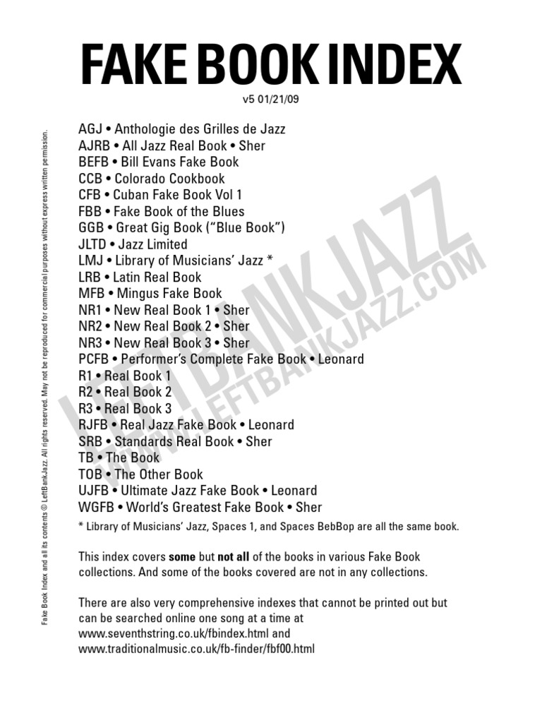 @fake Book Index Large PDF | PDF | Lead Sheet | Elements Of Music