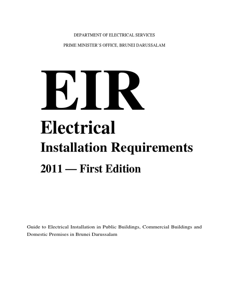 EIR Guide to Electrical Installation Requirements in Brunei | PDF ...