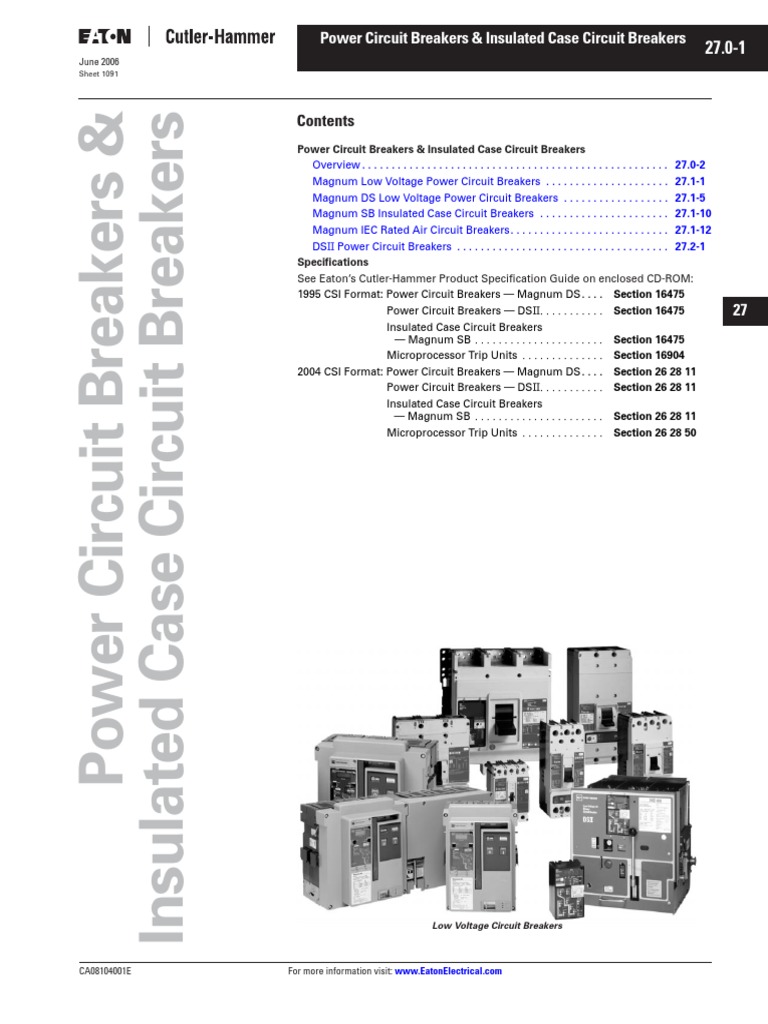 27-1296164184.D Section 27 Power Circuit Breakers Insulated Case ...