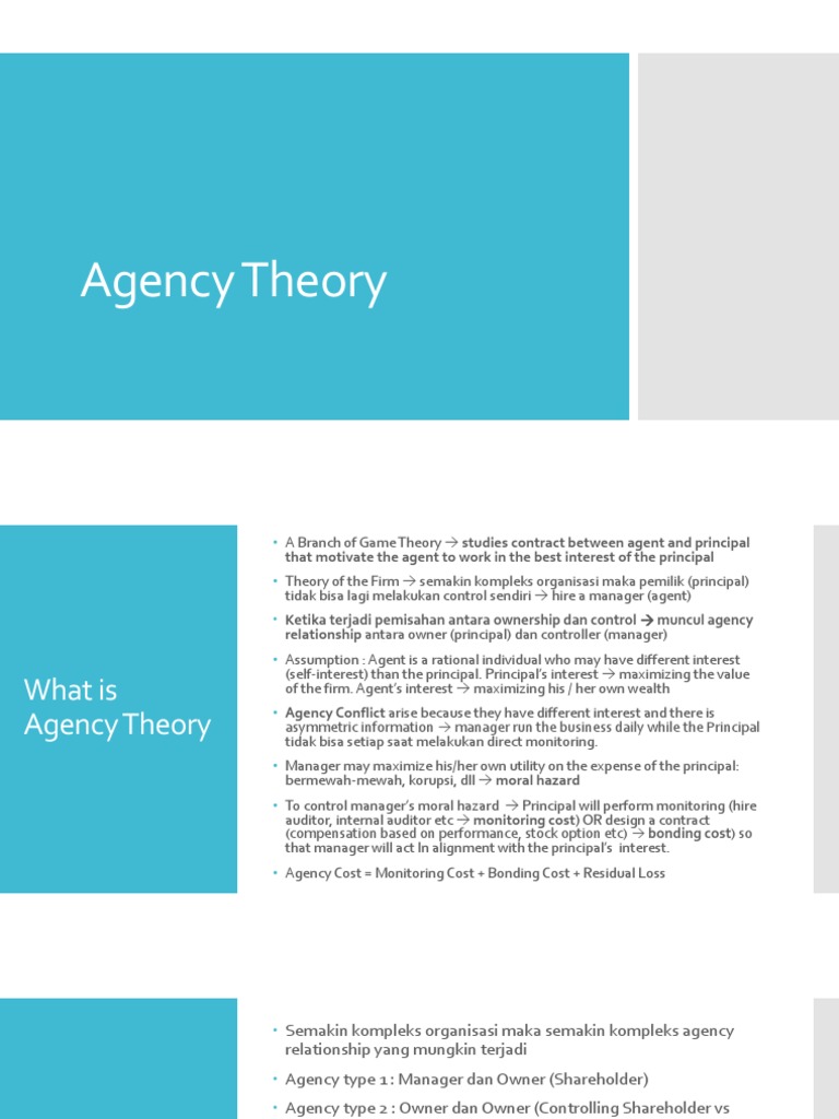 Agency Theory: Brief Explanation | PDF | Microeconomics | Law And Economics
