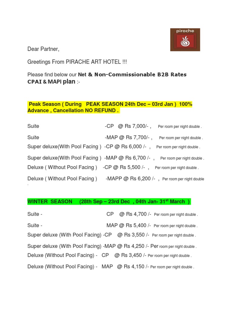 Net & Non-Commissionable B2B Rates CPAI & MAPI Plan | PDF | Financial ...