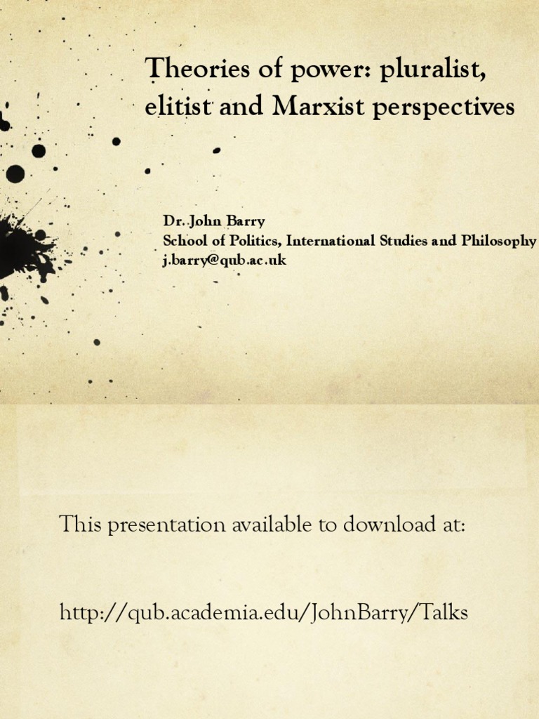Theories of Power Pluralist Elitist and | PDF | Capitalism | Marxism
