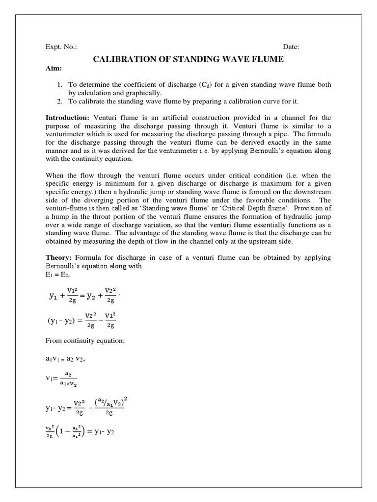 Study of Standing Wave Flume | PDF | Classical Mechanics | Continuum ...