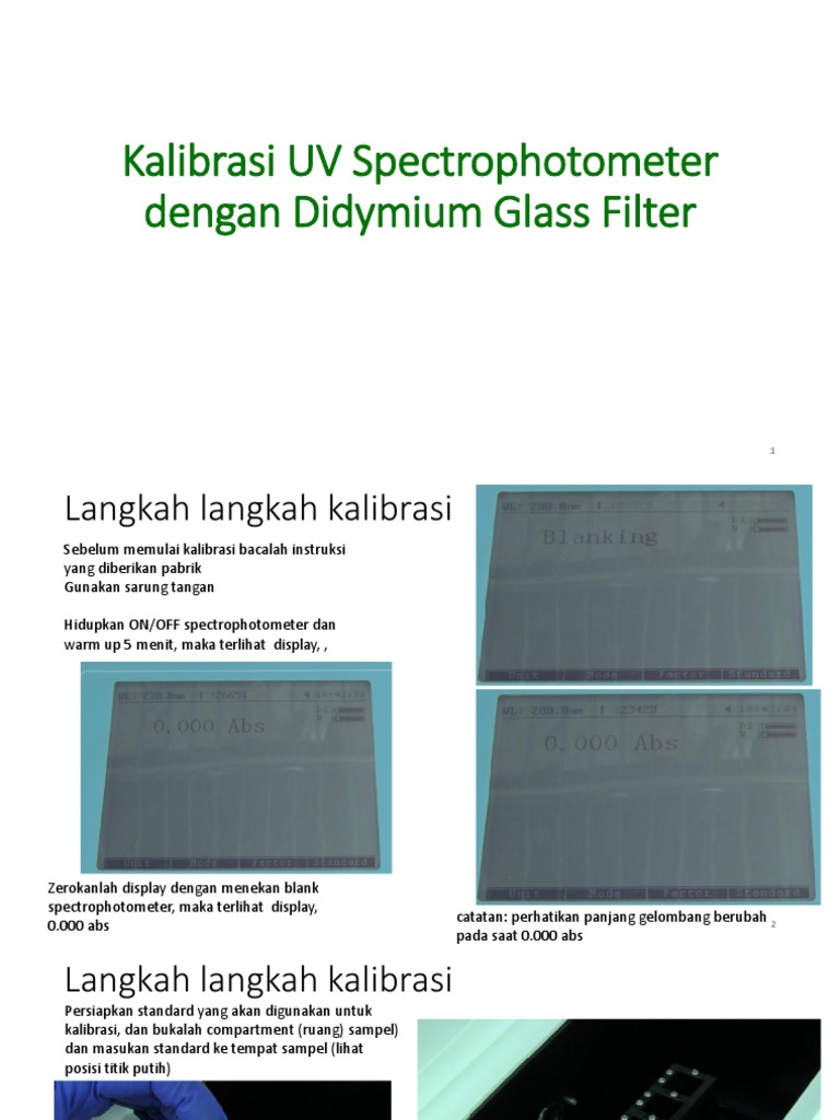 4 Kalibrasi UV Spectrophotometer Dengan Didymium Glass Filter | PDF ...