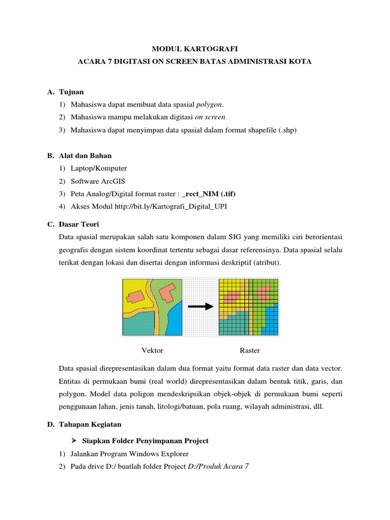 Modul 7 Digitasi On Screen Batas Admin Kota PDF | PDF