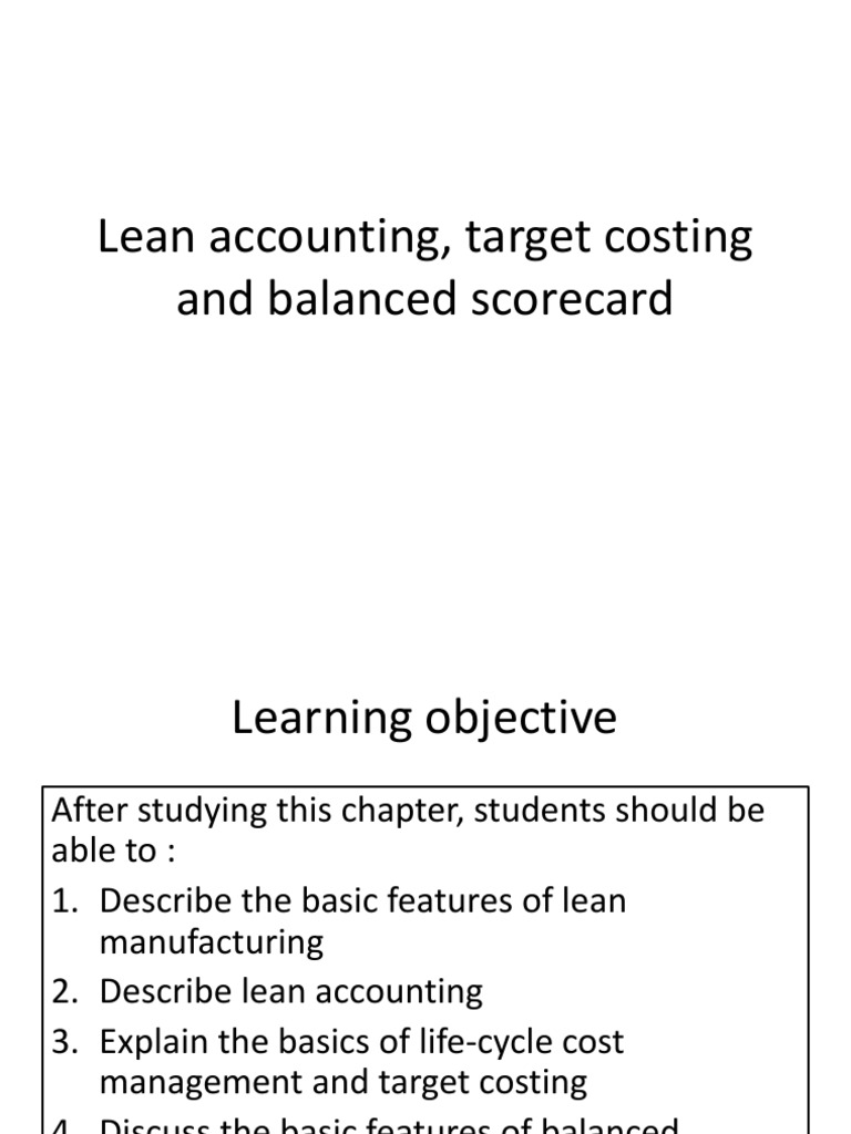 Applying Lean Accounting Principles: Allen Autoparts' Transition to ...