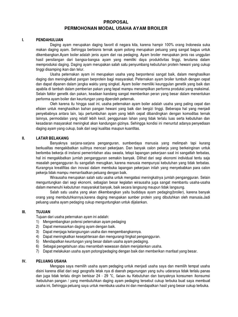 Proposal Modal Usaha 100.000 Ekor | PDF