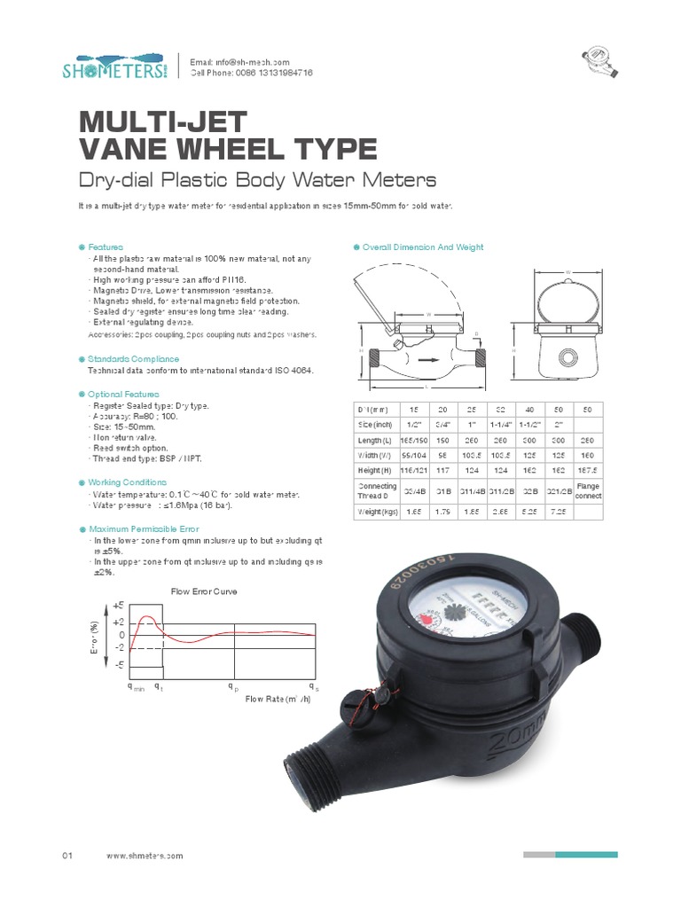 Water Meter PDF | PDF | Mechanical Engineering | Manufactured Goods