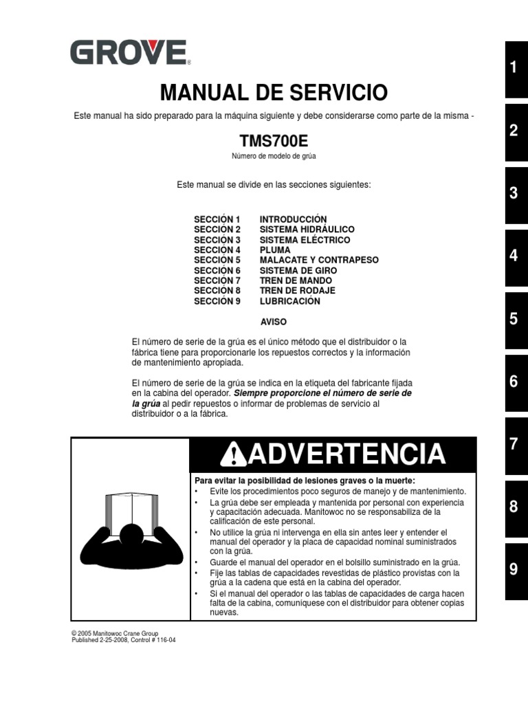 Service Tms760e | PDF | Grúa (máquina) | Equipo