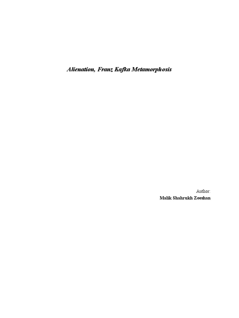 Alienation Franz Kafka Metamorphosis PDF | PDF | Franz Kafka | The ...