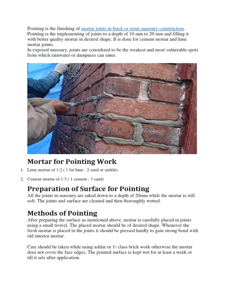 Pointing | PDF | Mortar (Masonry) | Masonry