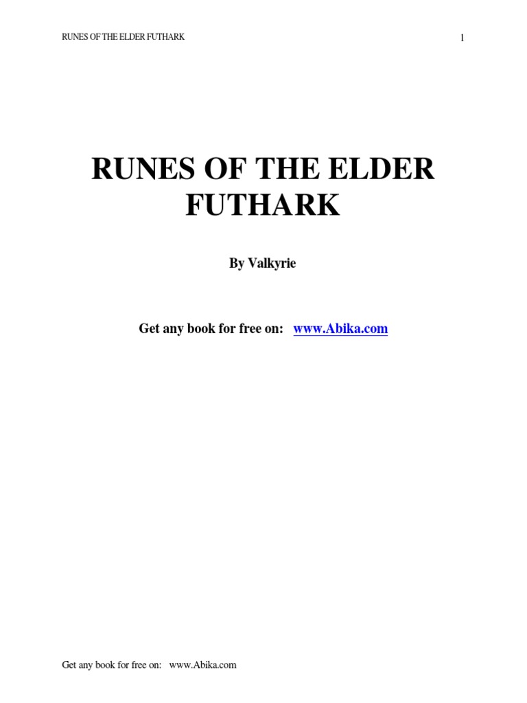 (Ebook) Valkyrie - Runes of The Elder Futhark PDF | PDF | Runes
