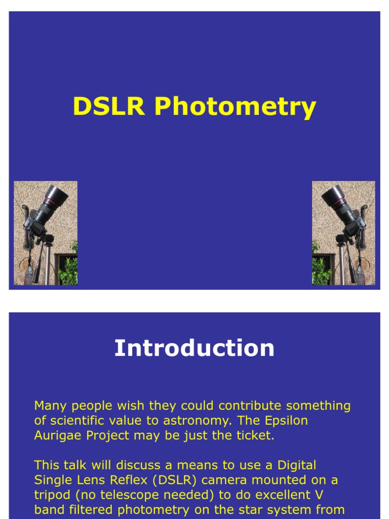 DSLR Photometry | PDF | Apparent Magnitude | Digital Single Lens Reflex ...