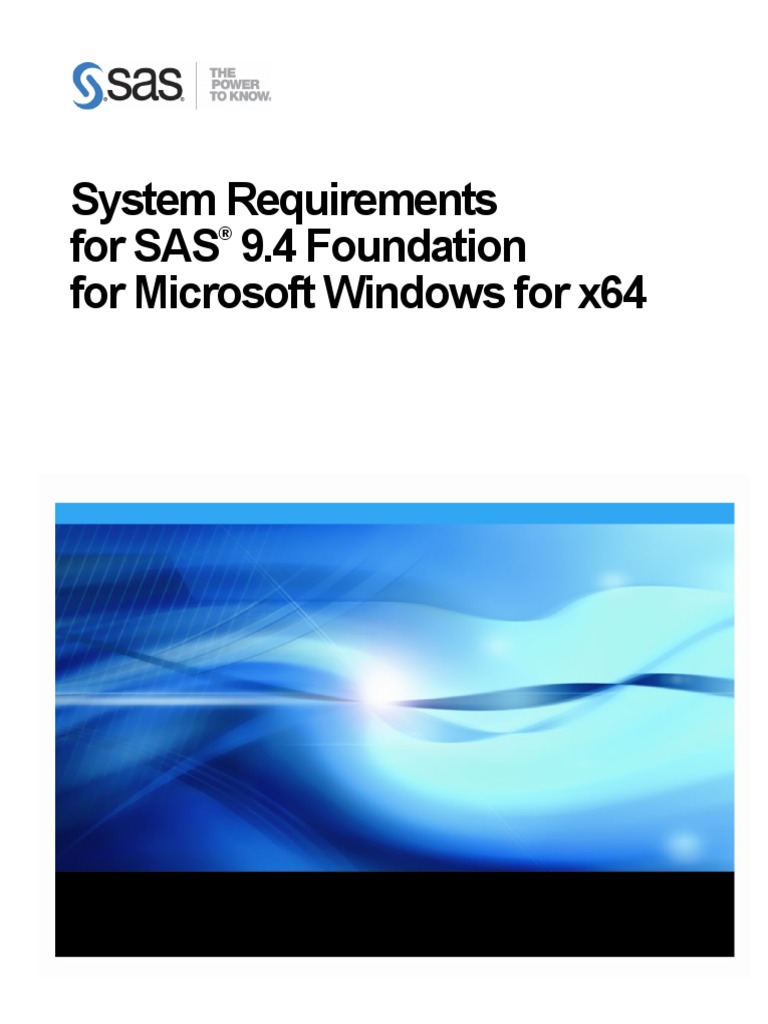 System Requirements For Sas 9.4 | PDF | Microsoft Windows | Sas (Software)