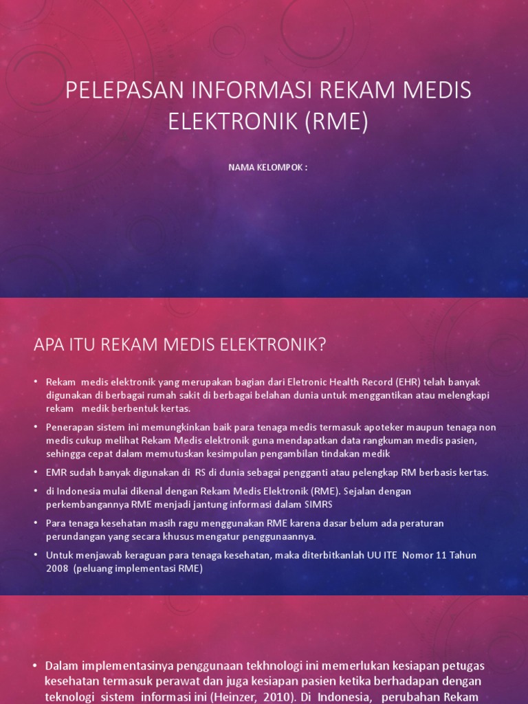 PELEPASAN Informasi REKAM MEDIs ELEKTRONIK | PDF
