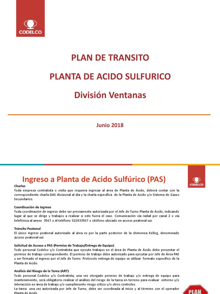 Plan De Transito Pas 2018 Pdf Sustancias Químicas Compuestos Químicos