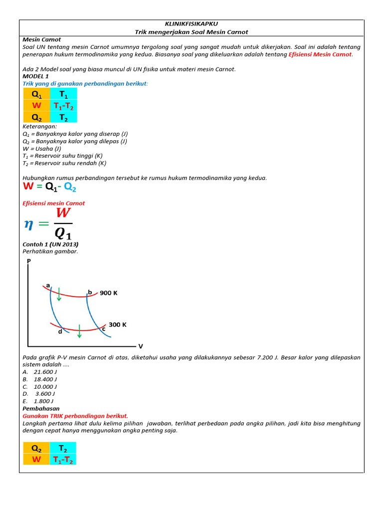 Modul - 3 - Soal Mesin Carnot PDF | PDF
