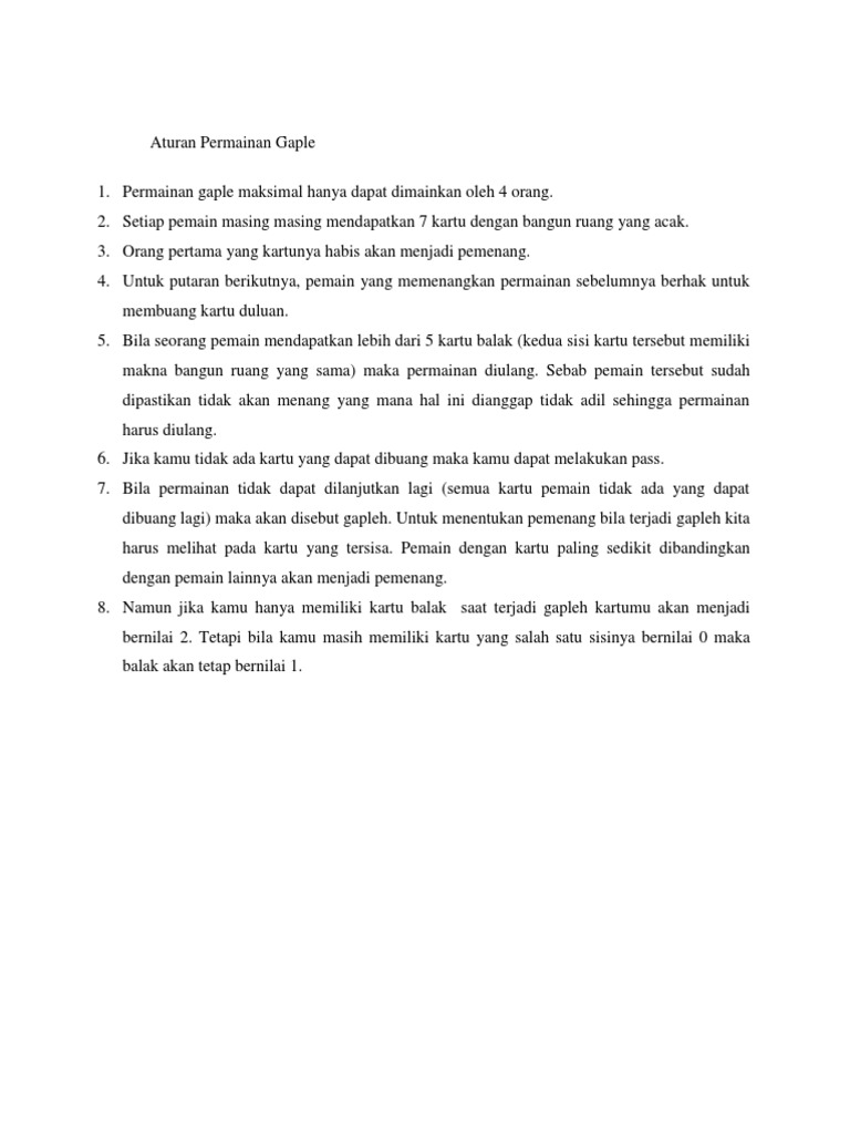 Aturan Permainan Gaple | PDF