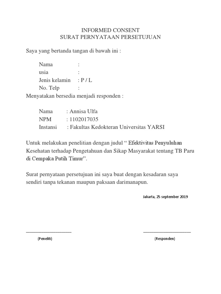 Informed Consent Contoh | PDF