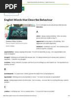 English Words That Describe Behaviour | PDF