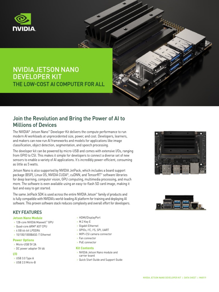 Jetson Nano Devkit Datasheet 936542 US HR | PDF | Graphics Processing ...