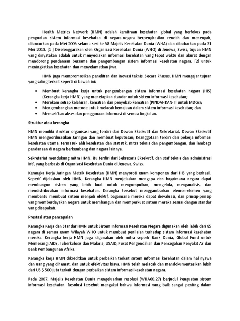 Health Metrics Network | PDF