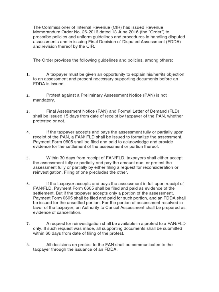 Preliminary Assessment Notice and Final Assessment Notice | PDF ...