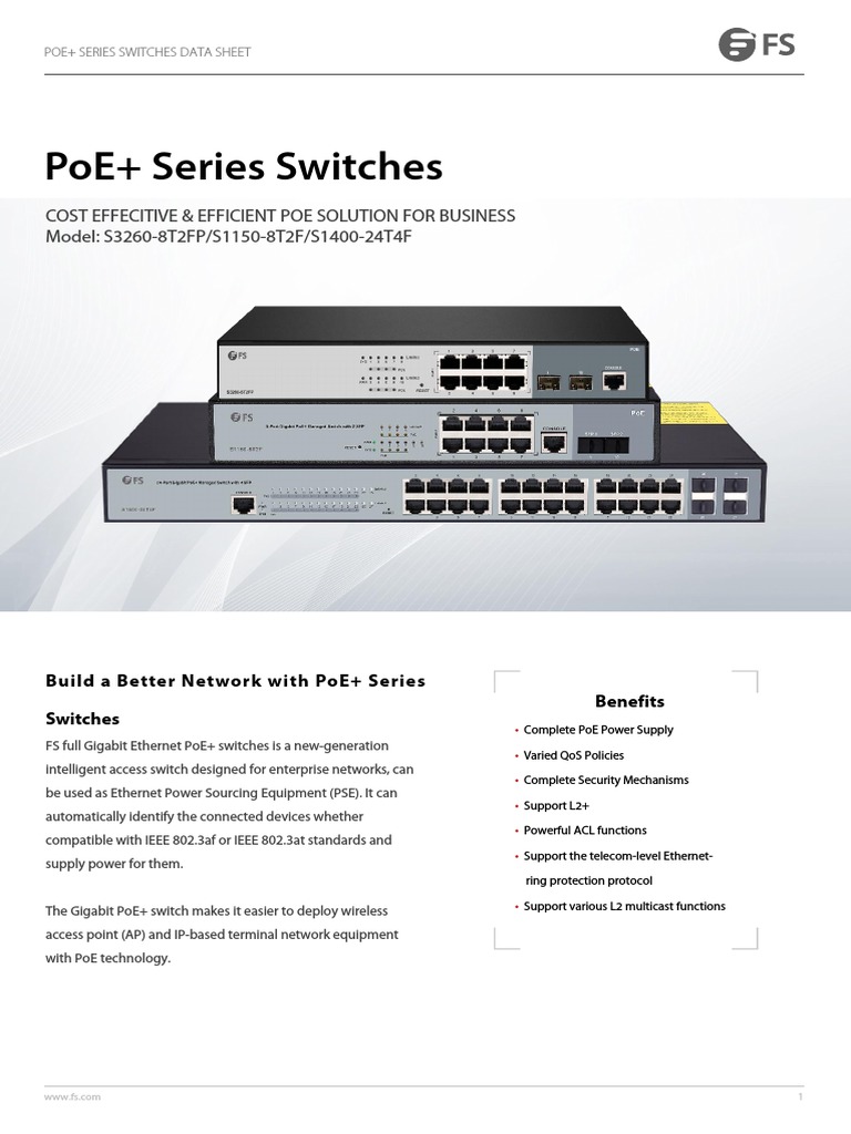Poe+ Series Switches Datasheet | PDF | I Pv6 | Denial Of Service Attack