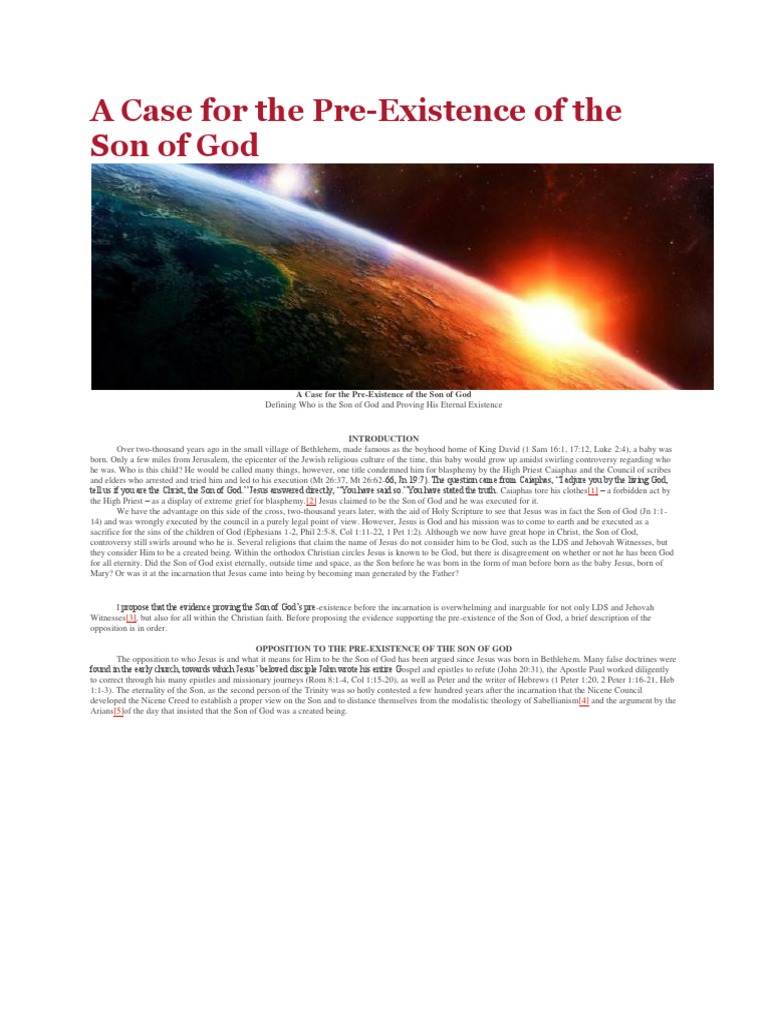 A Case For The Preexistence of Christ | PDF | God The Father | Trinity