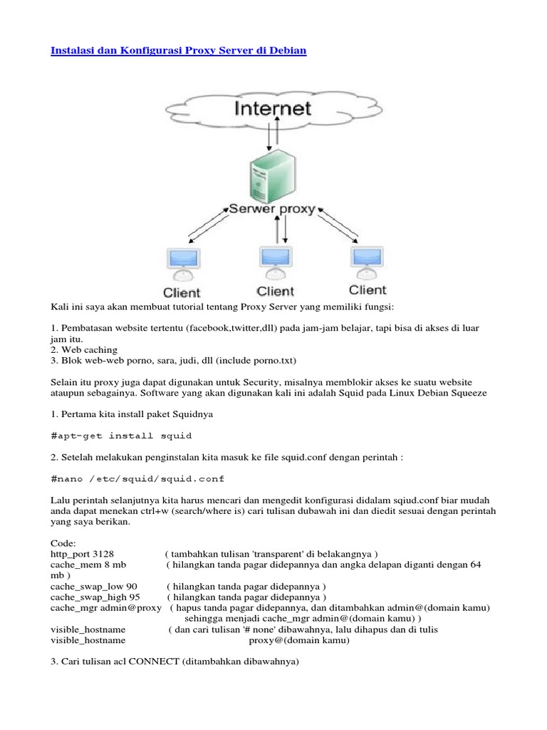 Proxy Server Debian: Instalasi & Konfigurasi | PDF | Komputer