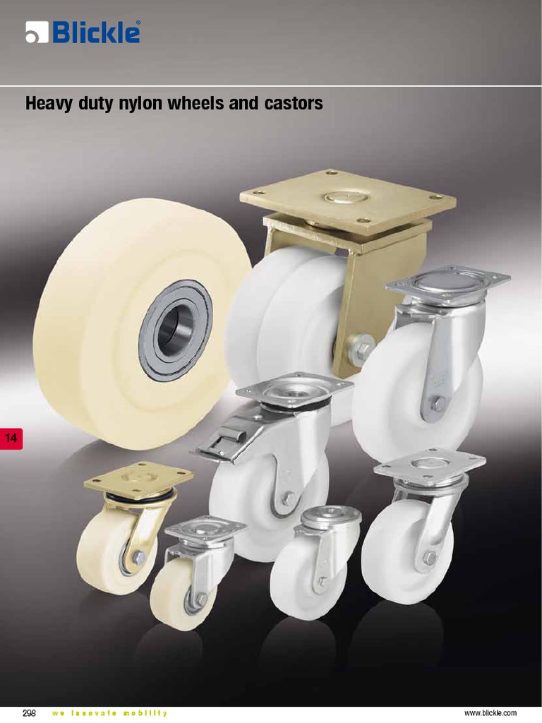 Blickle Heavy Duty Nylon Wheels and Castors | PDF | Bearing (Mechanical ...