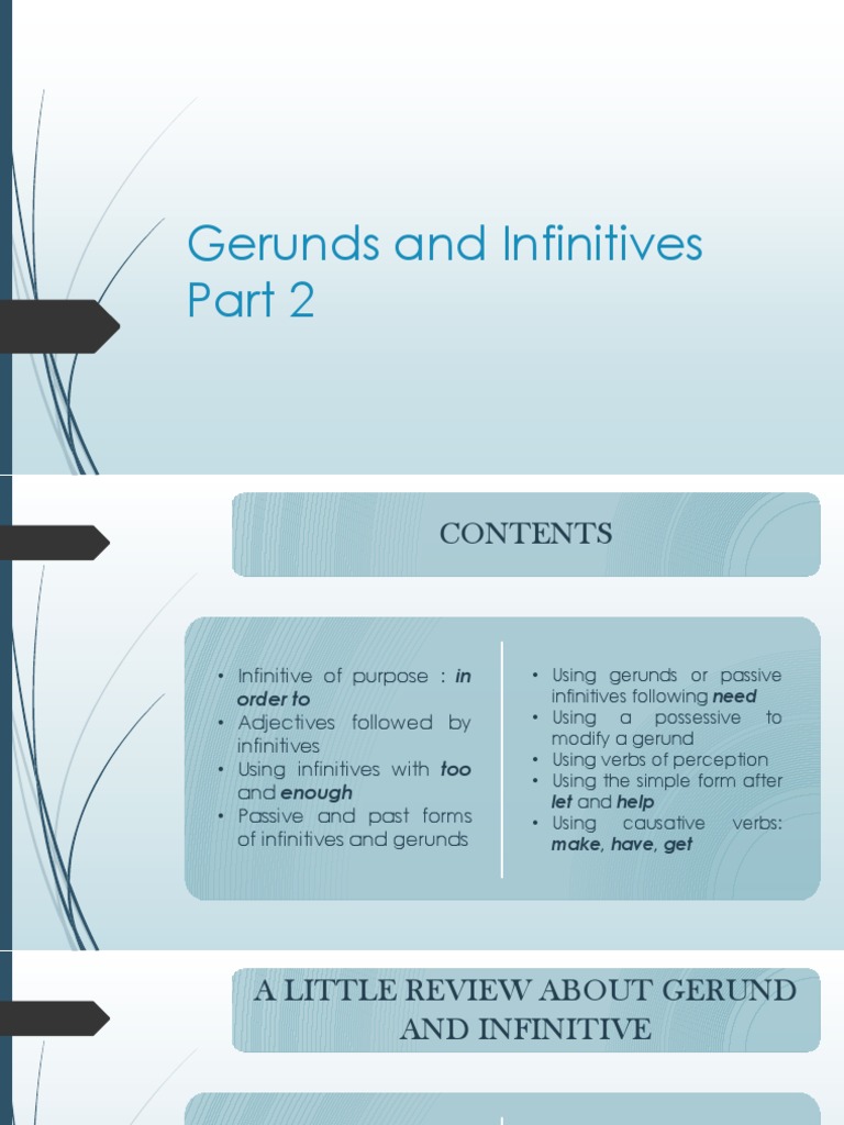 Gerunds and Infinitives Part 2 | PDF | Adjective | Verb