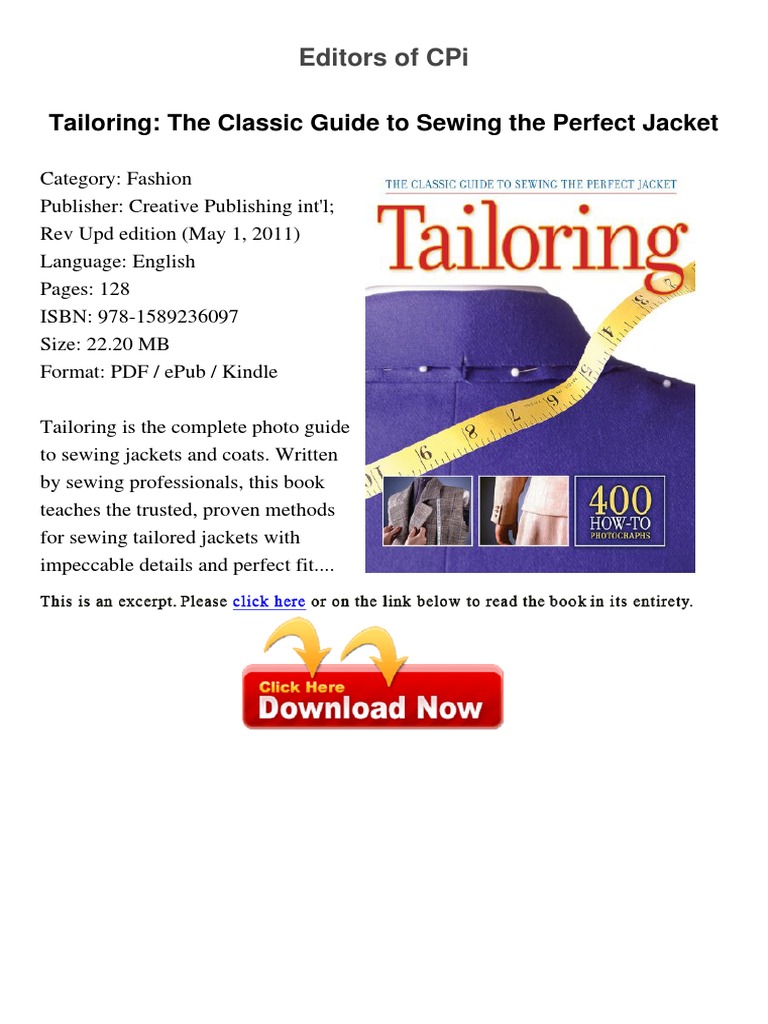 Tailoring The Classic Editors 80632059 | PDF | Sewing | Books