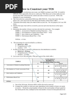Deped Standard Table of Specification Format | PDF