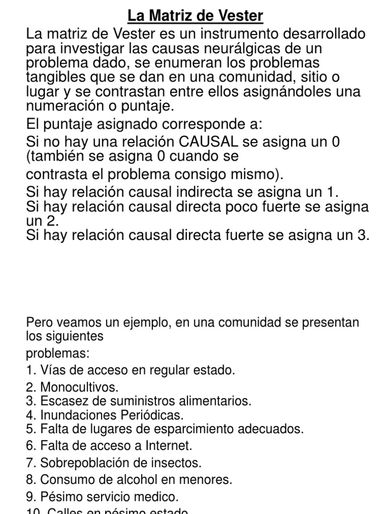 Presentación Matriz de Vester Parte 1 | PDF | Enseñanza de matemática ...