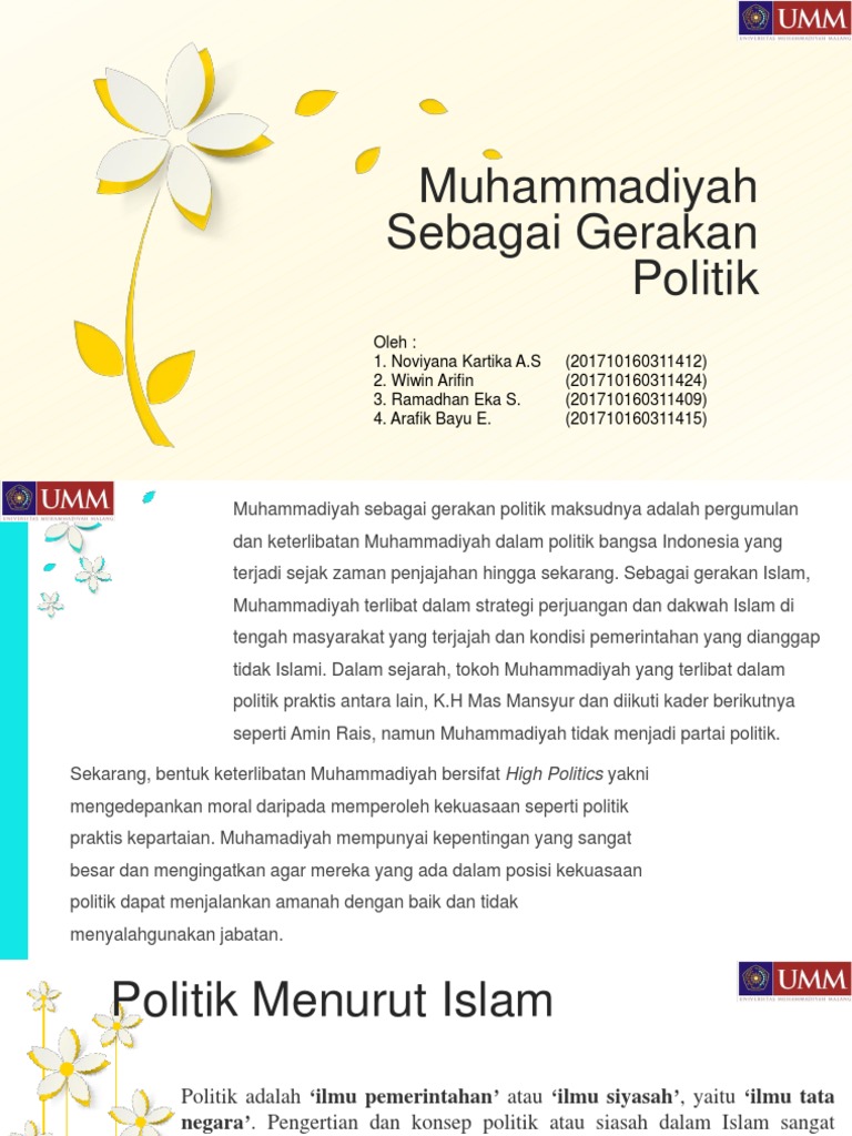 AIK-3 Muhammadiyah Sebagai Gerakan Politik | PDF