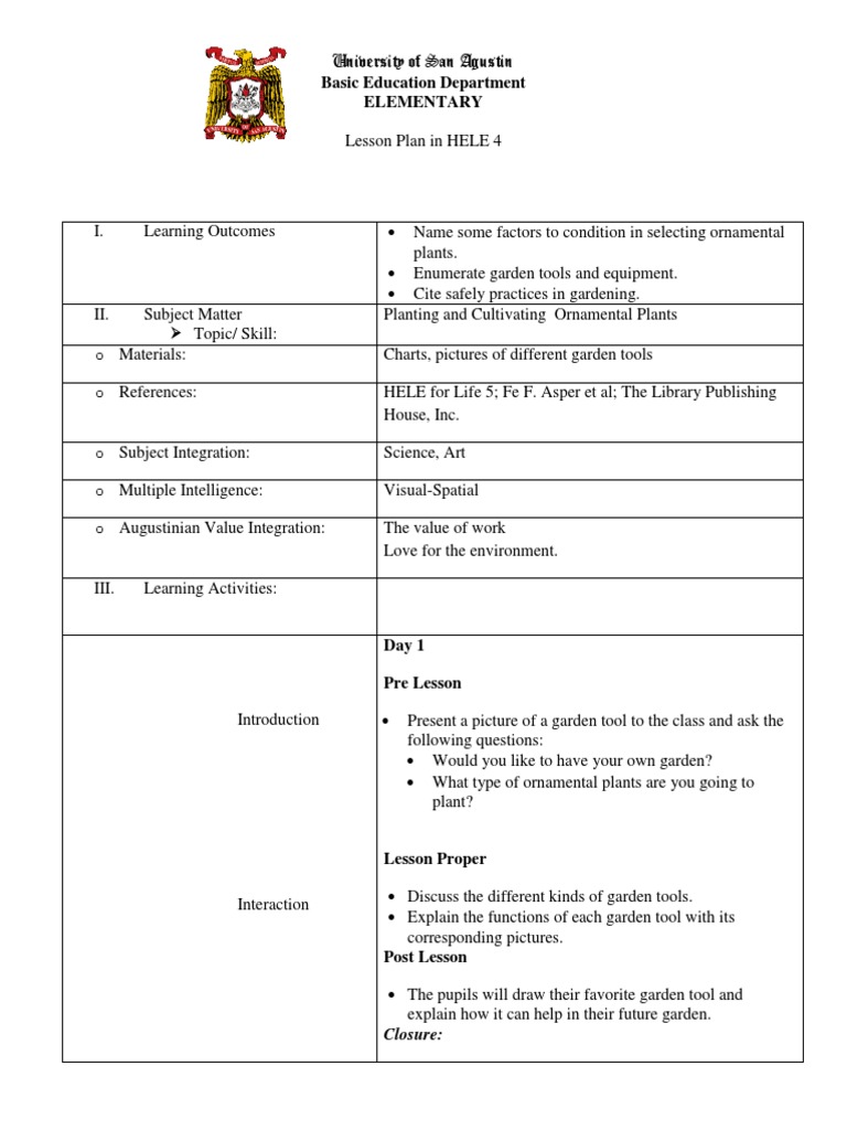 Hele 4 Lesson Plan - Sir Carlos | PDF | Lesson Plan | Teachers
