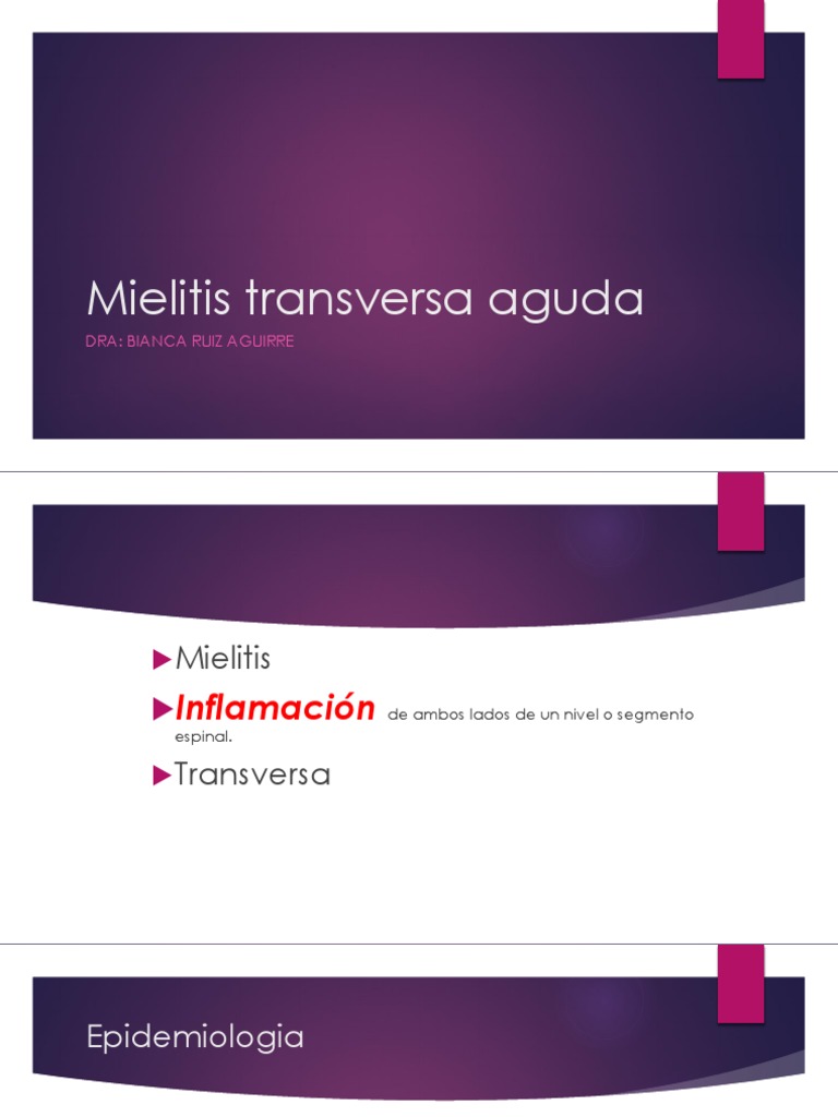 Mielitis Transversa Aguda Bianchys | PDF | Esclerosis múltiple | Rtt