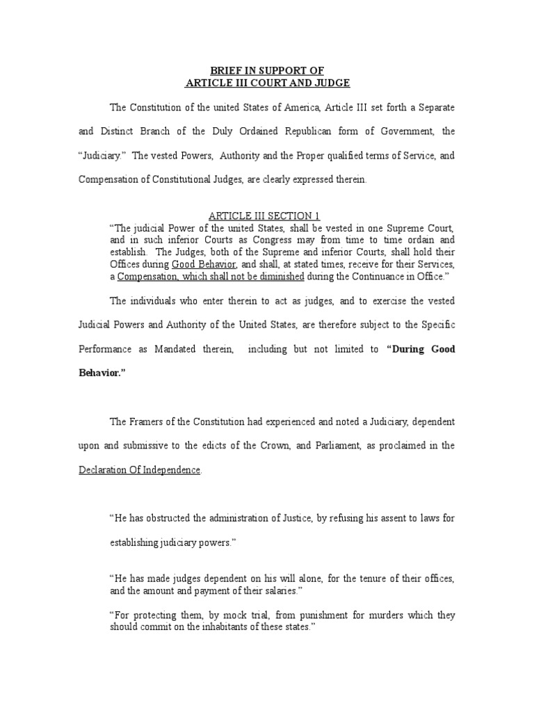 Article III Court & Judge | Download Free PDF | Article Three Of The ...