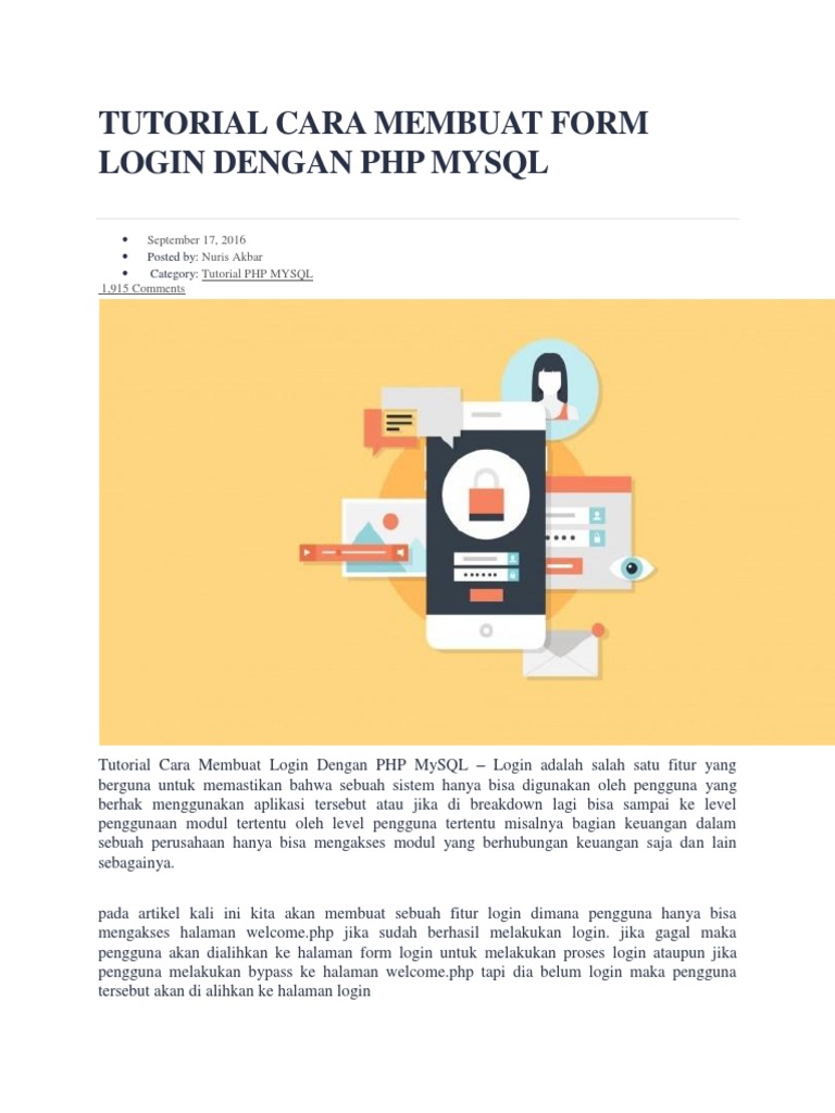 TUTORIAL CARA MEMBUAT FORM LOGIN DENGAN PHP MYSQL Part1 | PDF