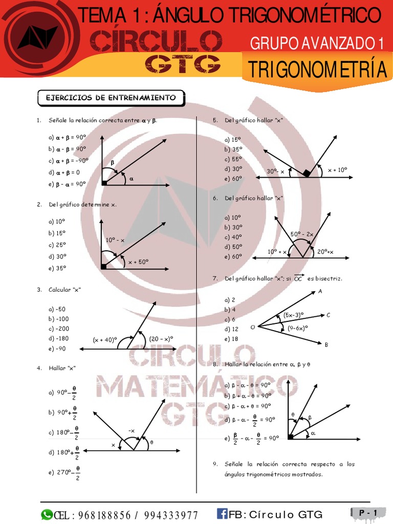Trigonometría Avanzada: Ejercicios | PDF | Geometría Elemental | Geometría