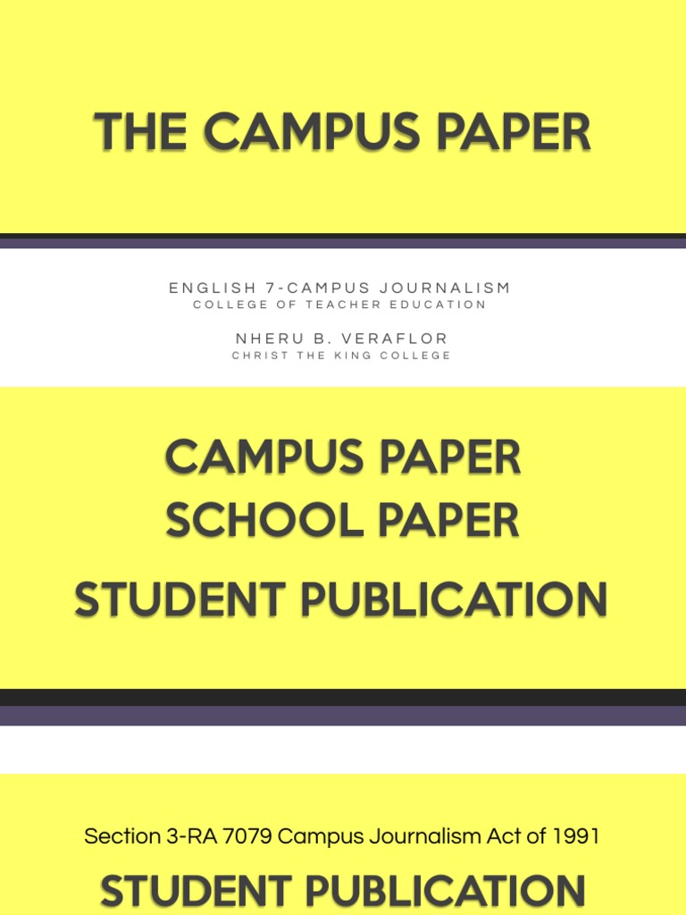 ENG7 Sections and Parts of Campus Paper PDF | PDF | Newspapers | Journalism