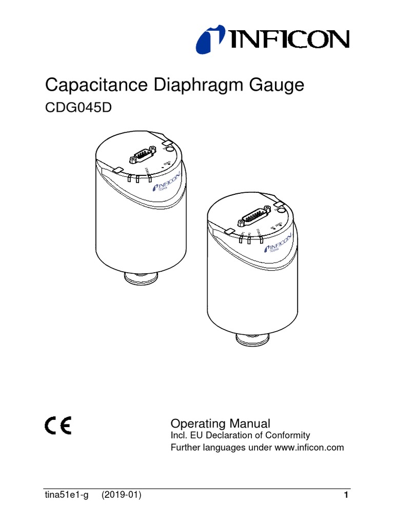 Inficon Capacitance Manometer CDG045D | PDF | Pressure Measurement | Vacuum