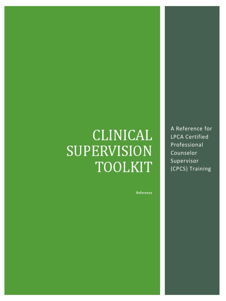 Clinical Supervision Toolkit Reference | PDF | Confidentiality ...