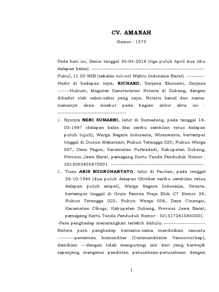 Cv. Amanah | PDF