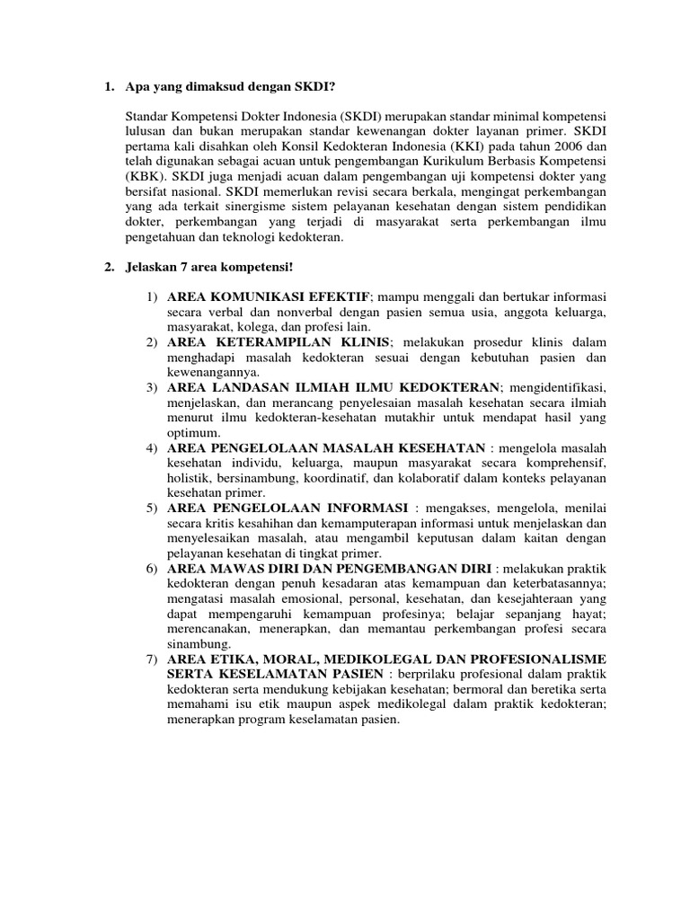 SKDI dan Kompetensi Dokter | PDF