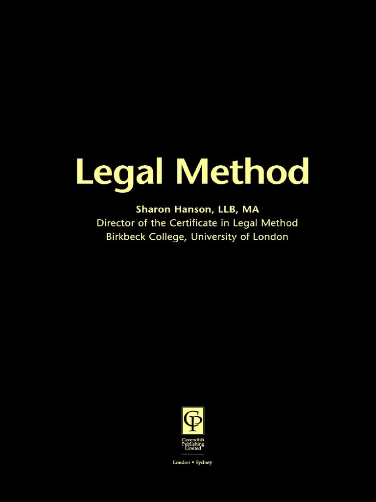 Hanson, Sharon Hanson - Legal Method (1999) | PDF | Critical Thinking ...