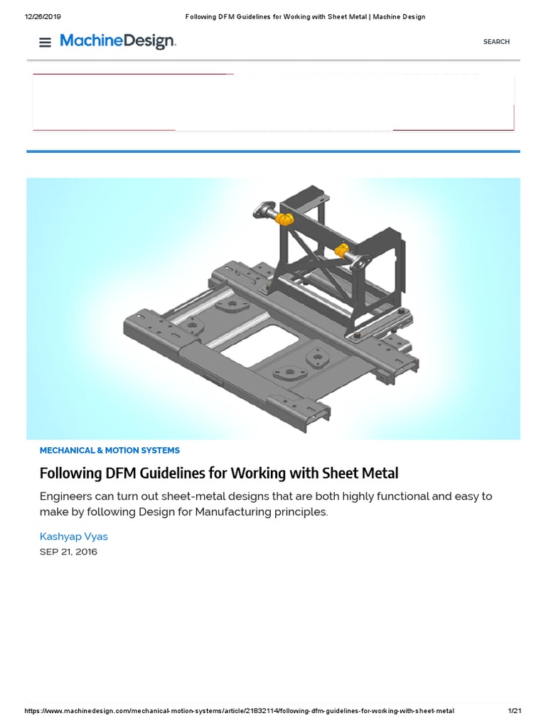 Following DFM Guidelines for Working With Sheet Metal _ Machine Design ...