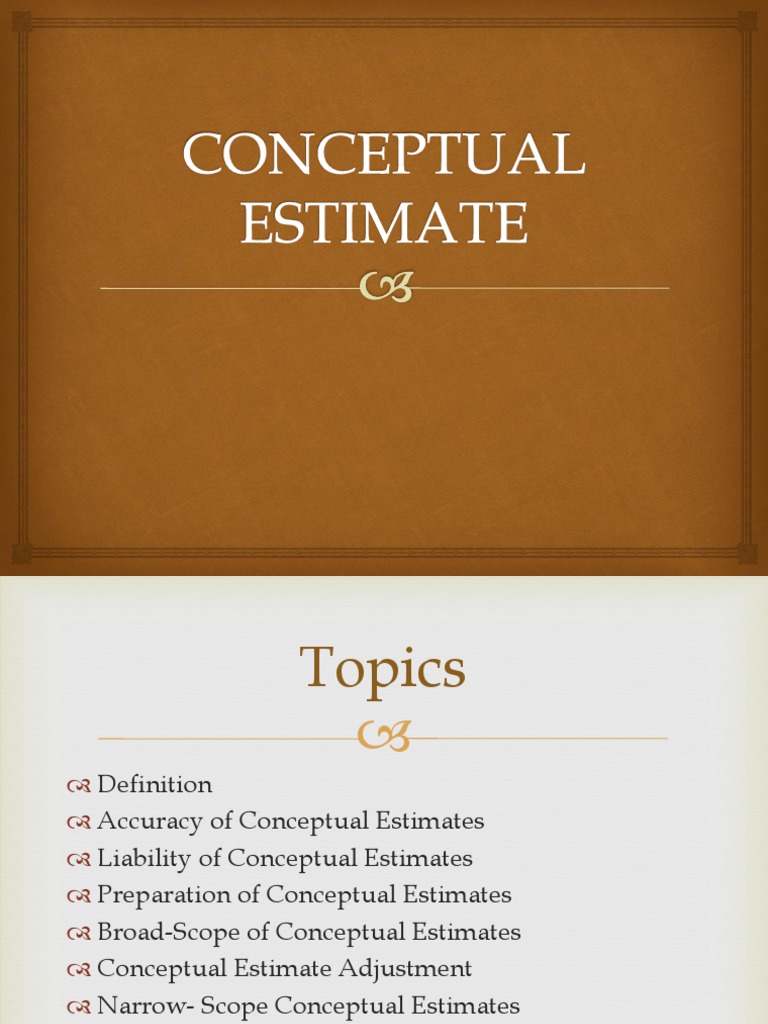 Conceptual Estimate 1 | PDF | Business