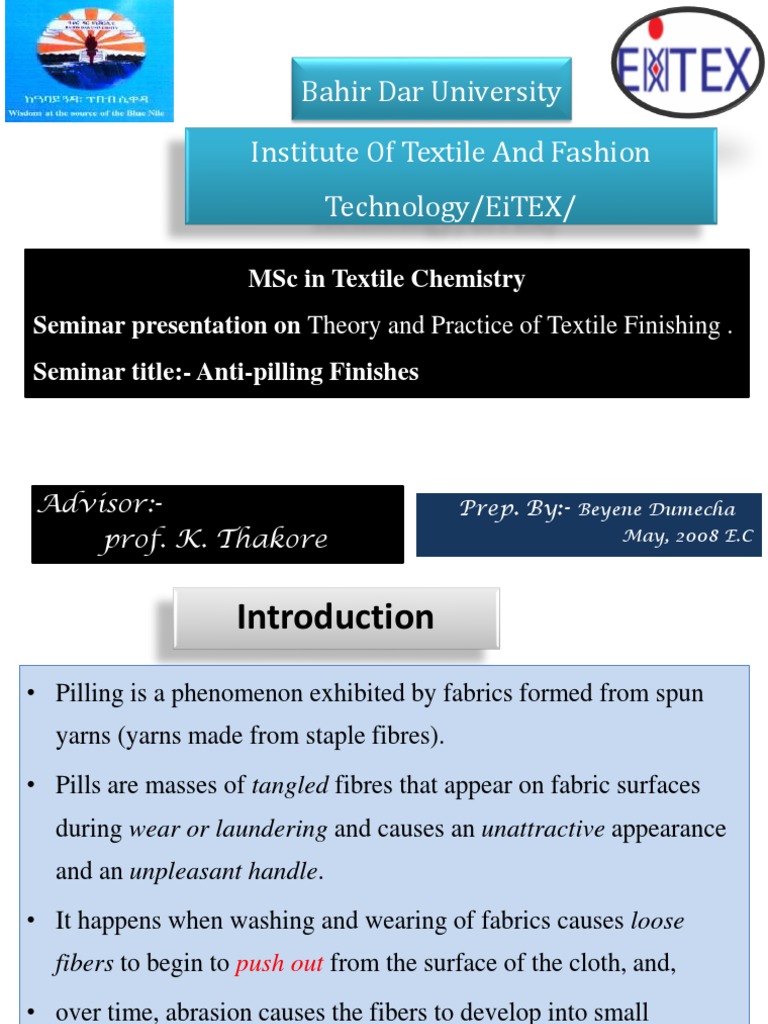 Anti Pilling Finish | PDF | Textiles | Yarn